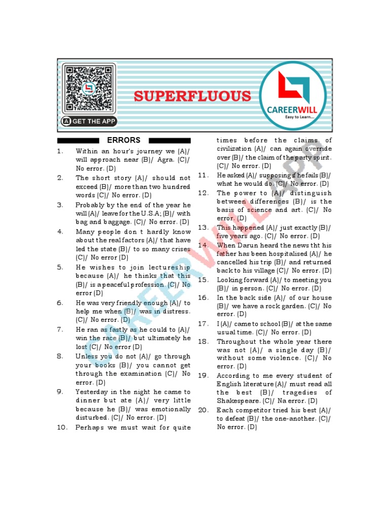 Superfluous (Errors) | PDF