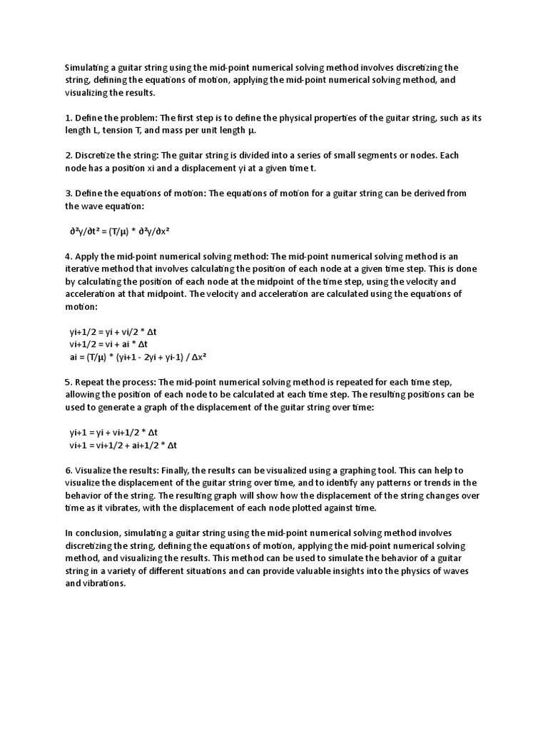 Simulating Guitar String Vibration | PDF