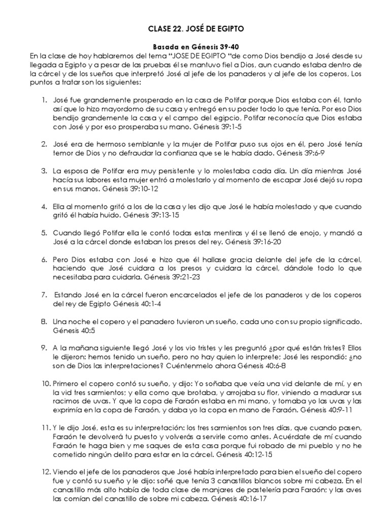 Tema 22. José de Egipto | PDF