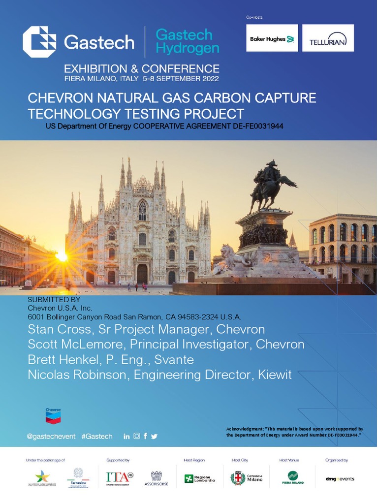 Paper - Chevron Natural Gas Carbon Capture Technology Testing Project ...