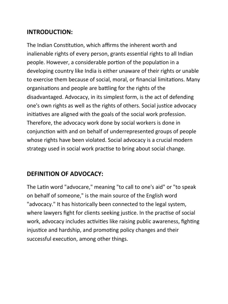Social Advocacy | PDF | Empowerment | Advocacy