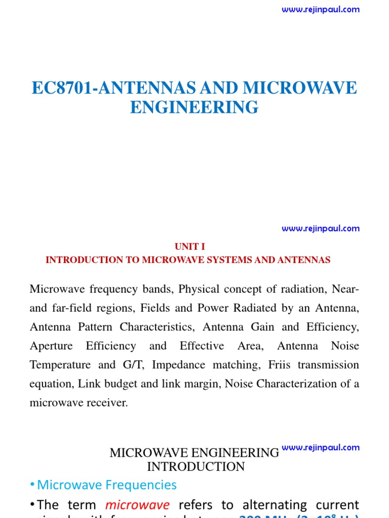 Ec8701-Antennas and Microwave Engineering | PDF | Antenna (Radio ...