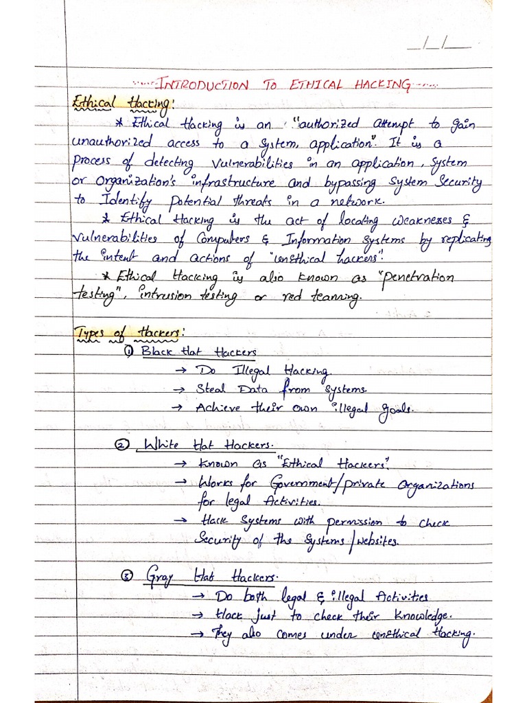 Ethical Hacking Notes PART-A | PDF
