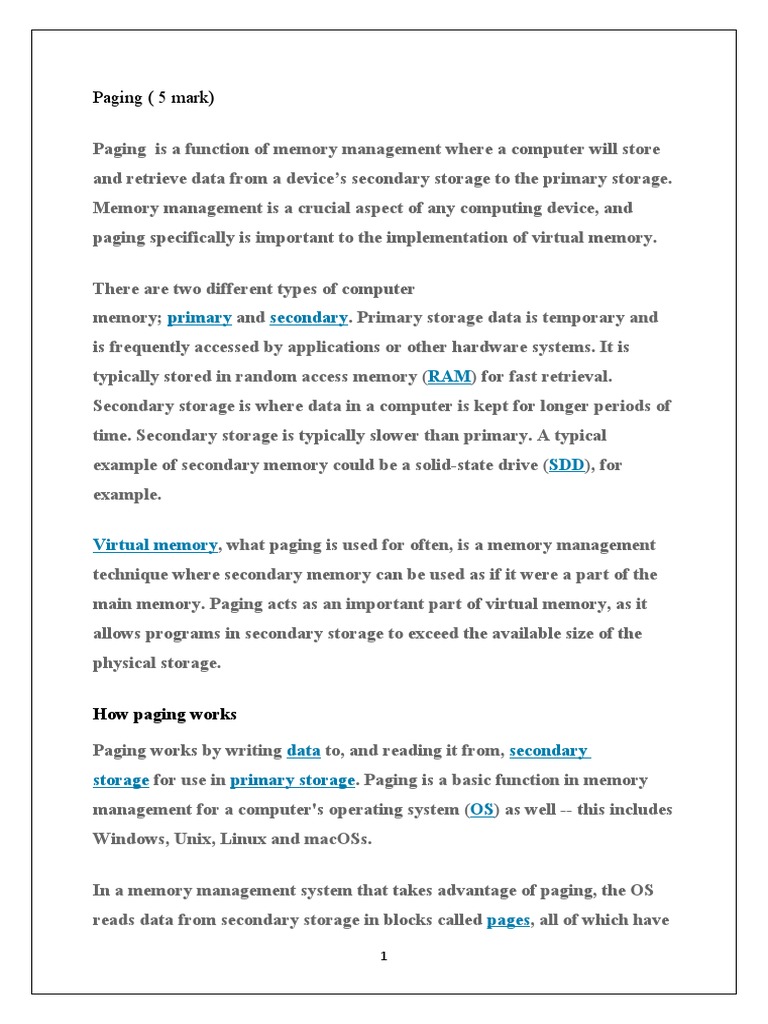 Paging and memory management | PDF | Computer Virus | Computer Data Storage