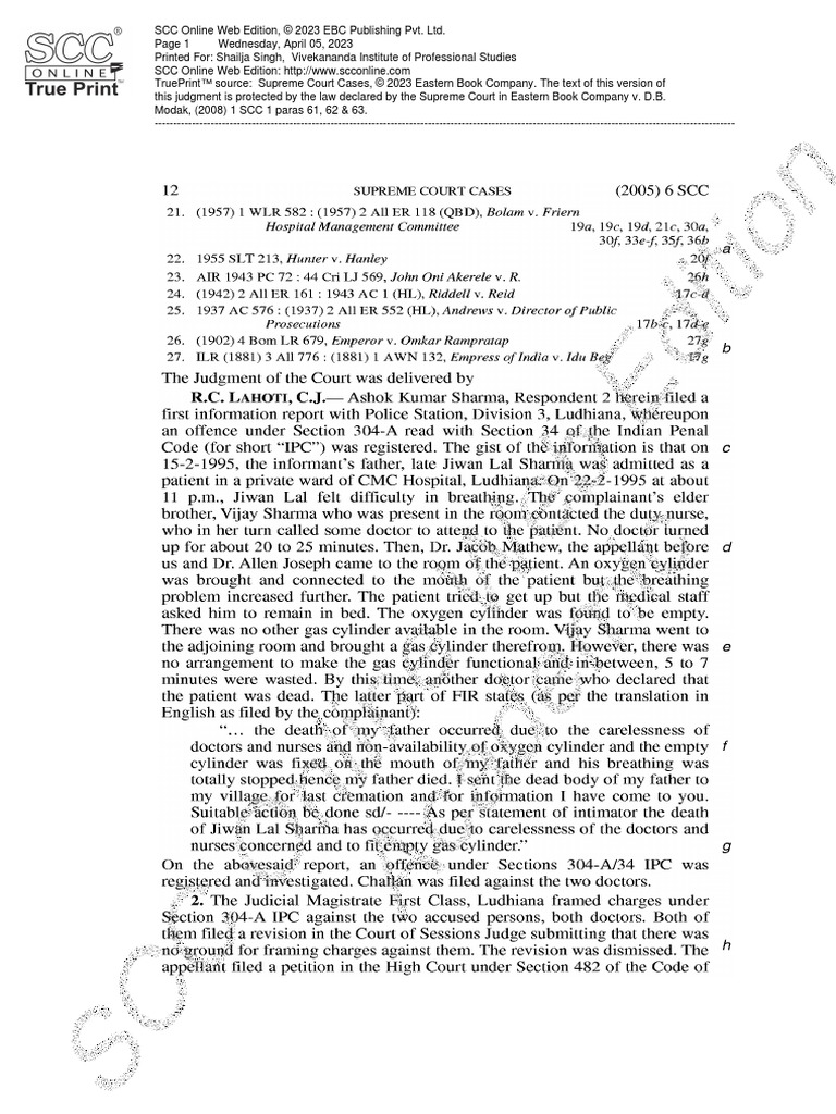 TP 2005 6 SCC 12 36 Shailjasingh201 Gmailcom 20230405 203730 1 25 | PDF ...
