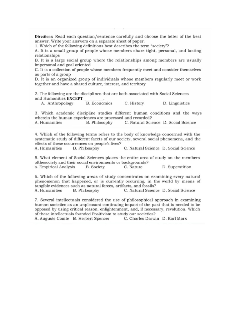 Social Studies Diagnostic Exam | PDF