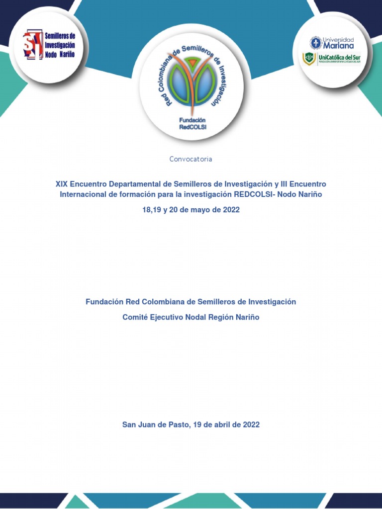Convocatoria XIX Encuentro Departamental de SI | PDF