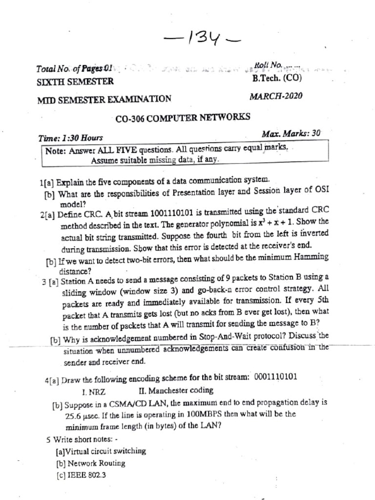 CN PYQs | PDF | Computers