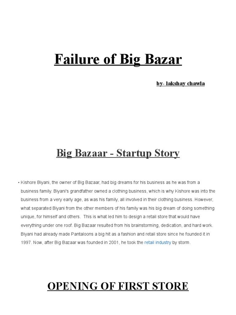 Failure of Big Bazar | PDF