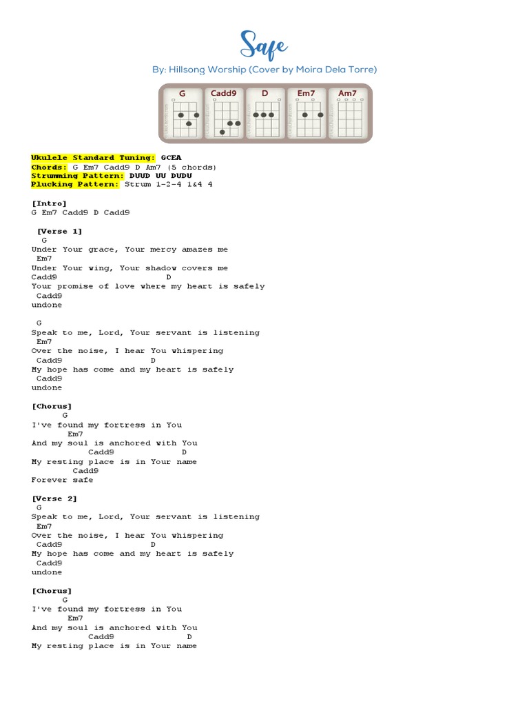 Safe (Victory Worship) Ukulele Sheet | PDF | Song Structure | Guitars