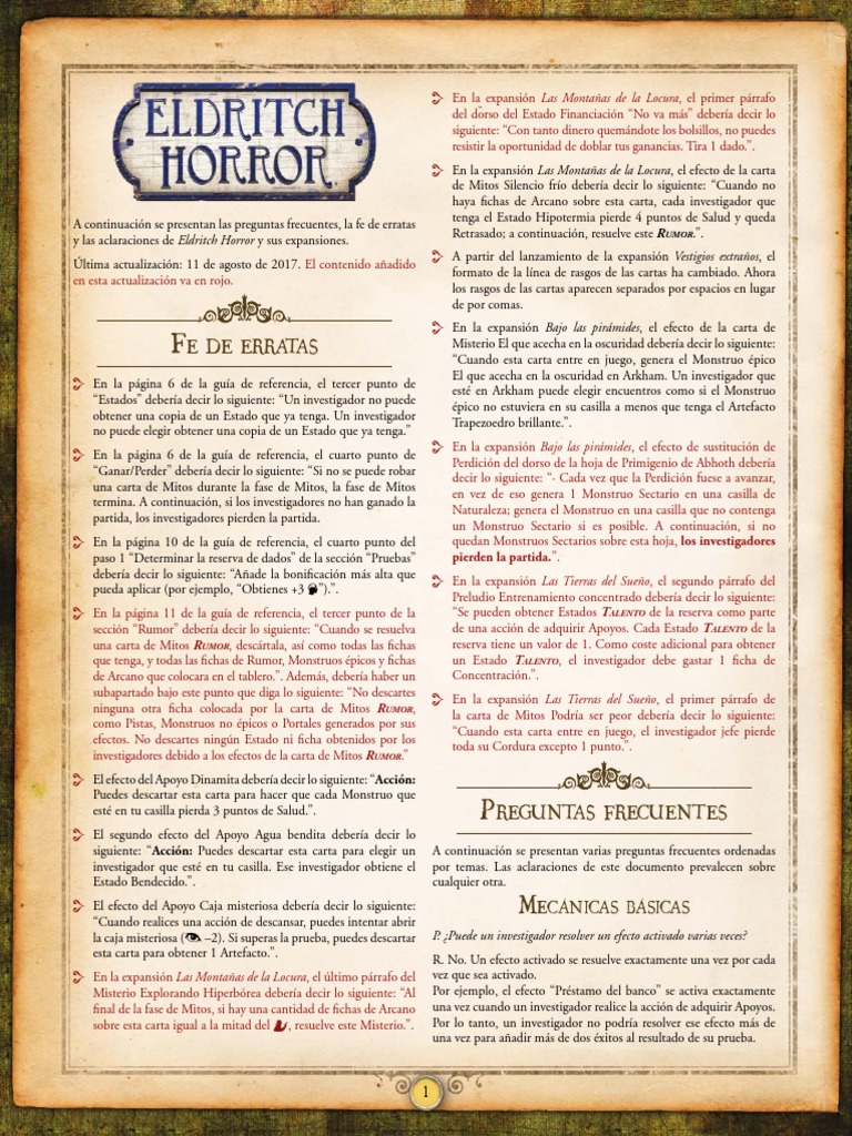 FAQ - Espanol - 2017 - Con Errata Corregida | PDF