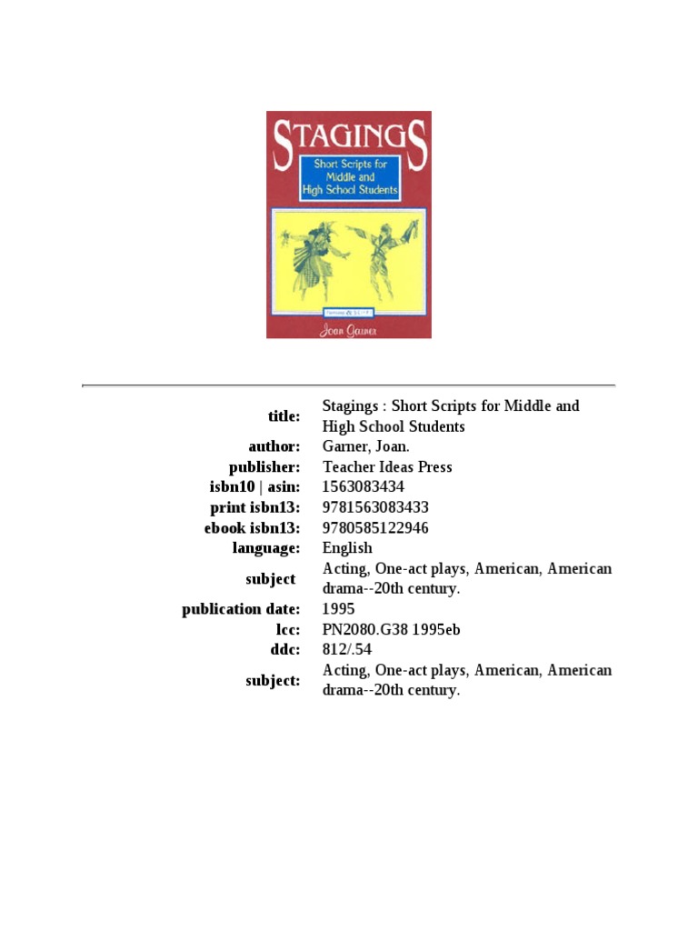Stagings Short Scripts For Middle and High School Students | PDF ...