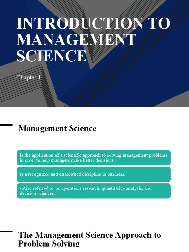 Introduction To Management Science | PDF | Conceptual Model | Science