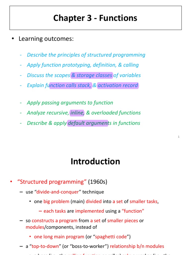 Chapter 3 Functions Pdf Parameter Computer Programming Variable Computer Science