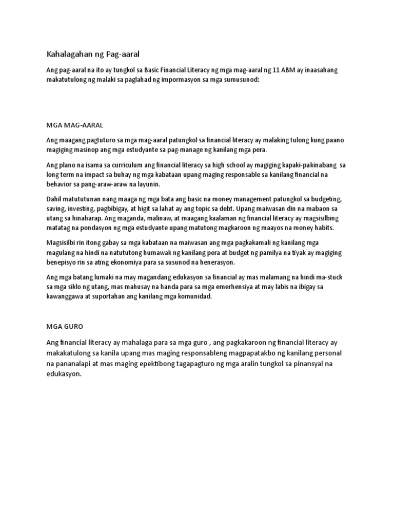 Kahalagahan NG Pag-Aaral | PDF