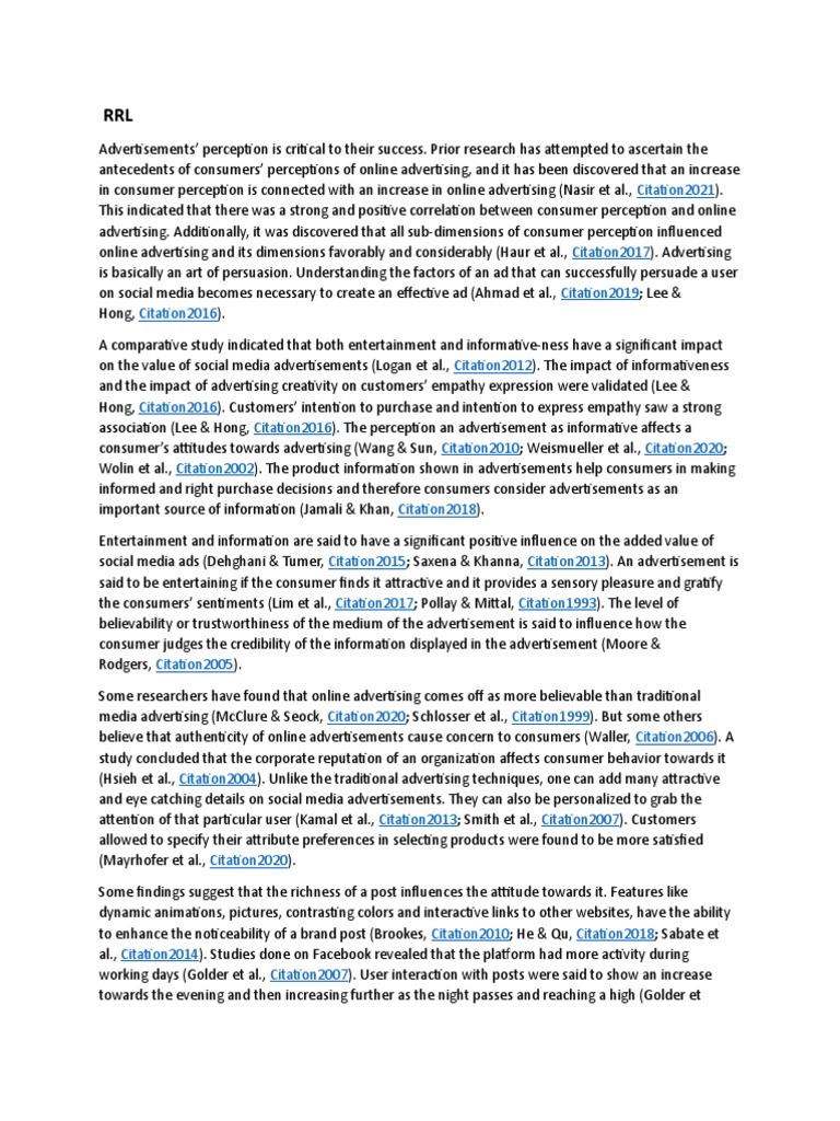 RRL | PDF | Advertising | Popular Culture & Media Studies