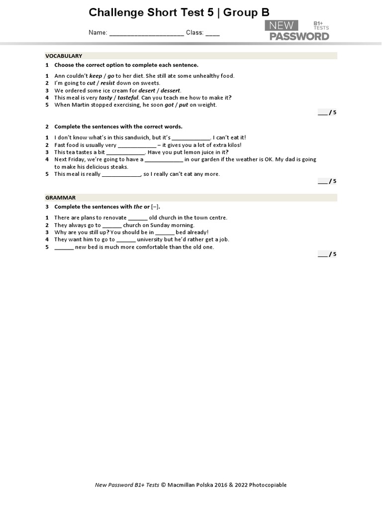 New Password B1+ CST 5B | PDF