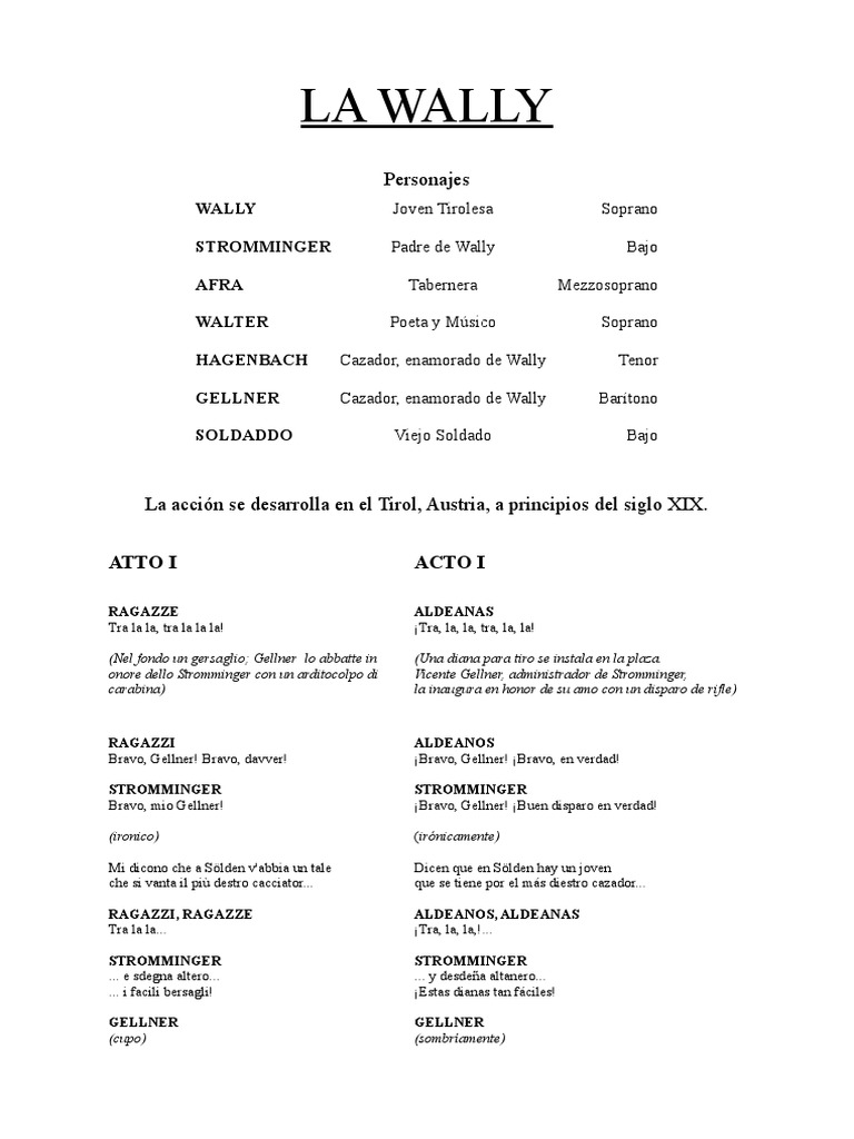 La Wally 1 | PDF | Ópera | Música vocal
