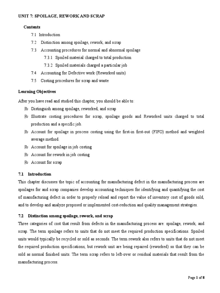 Unit 7-1 | PDF | Cost Of Goods Sold | Cost