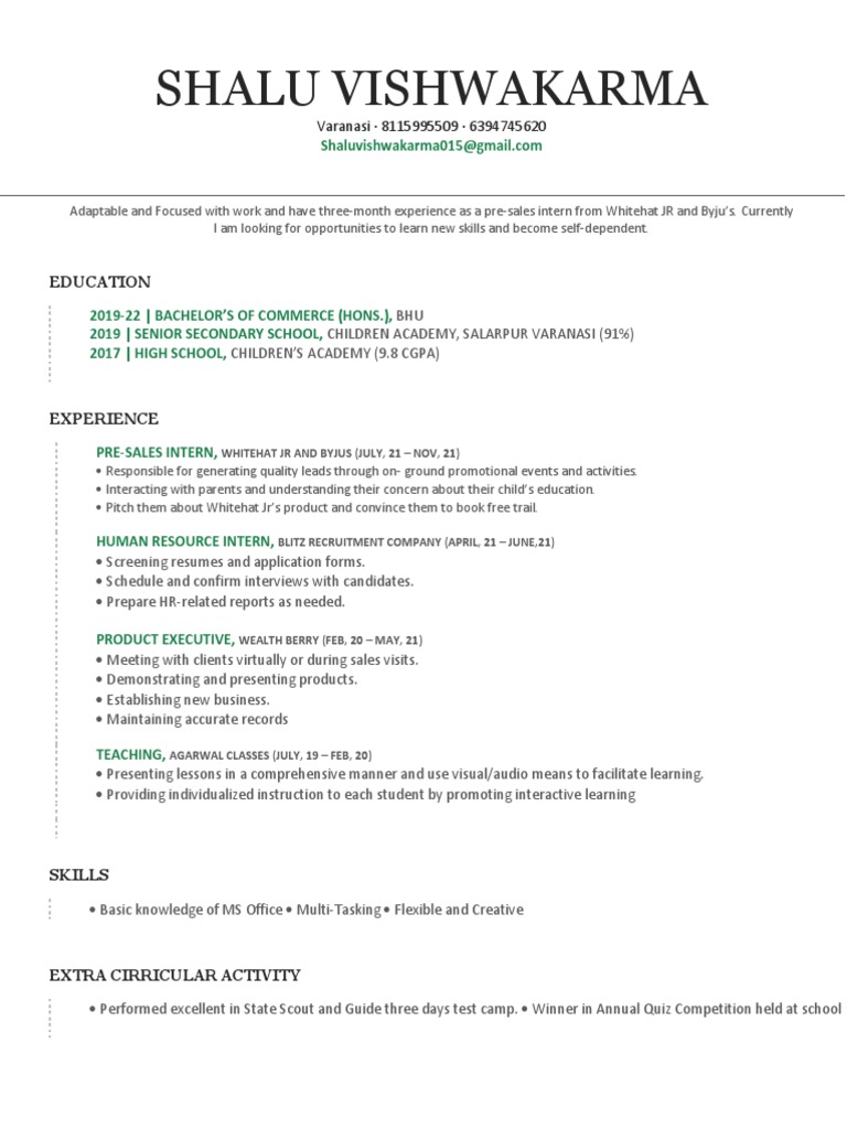 Shalu Vishwakarma: Education | PDF