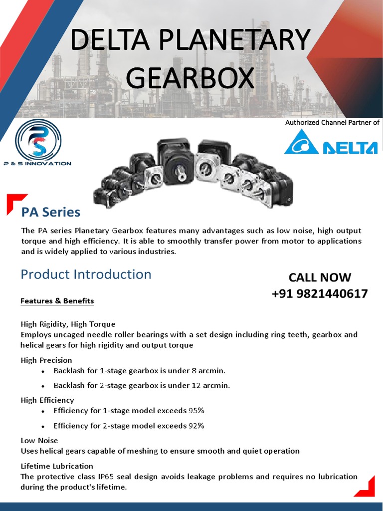 Delta Planetary Gearbox: PA Series | PDF | Gear | Equipment