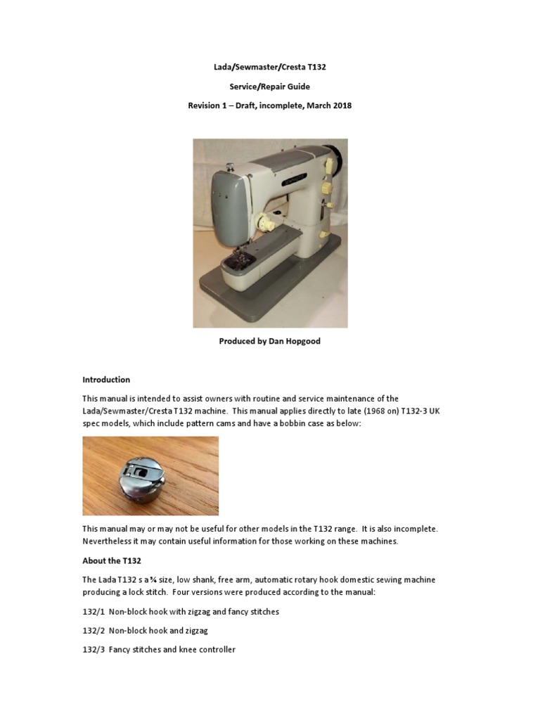 Comprehensive Service and Repair Guide for the Lada/Sewmaster/Cresta ...