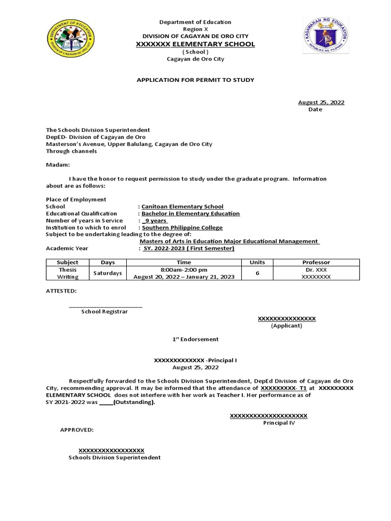 Permit To Study SPC | PDF | Educational Stages | Academia