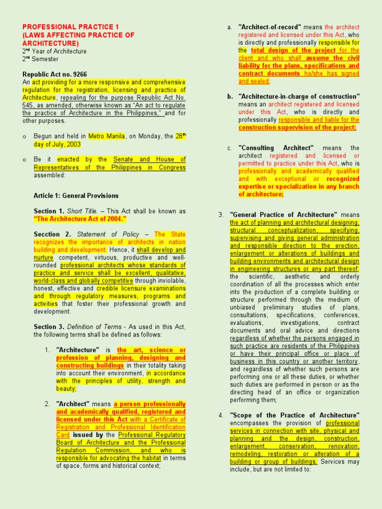 Architectural Law in the Philippines | PDF | Architect | Licensure