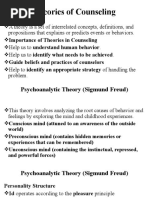 Counseling Theories Chart | PDF | Psychotherapy | Applied Psychology