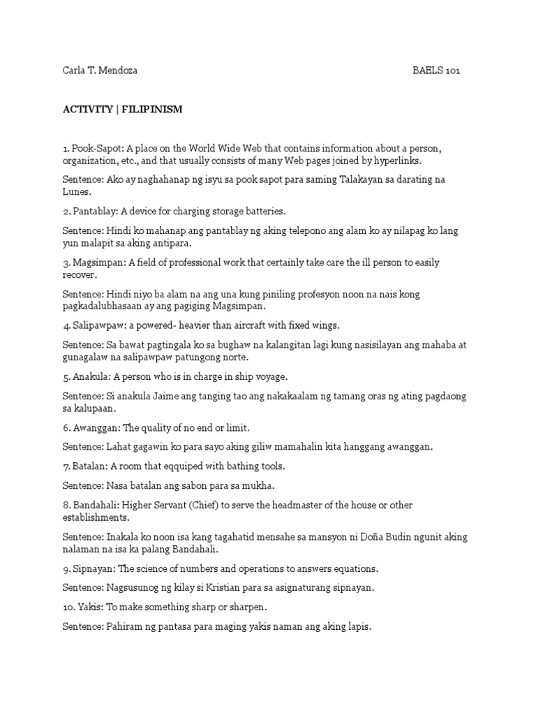 Activity Filipinism | PDF