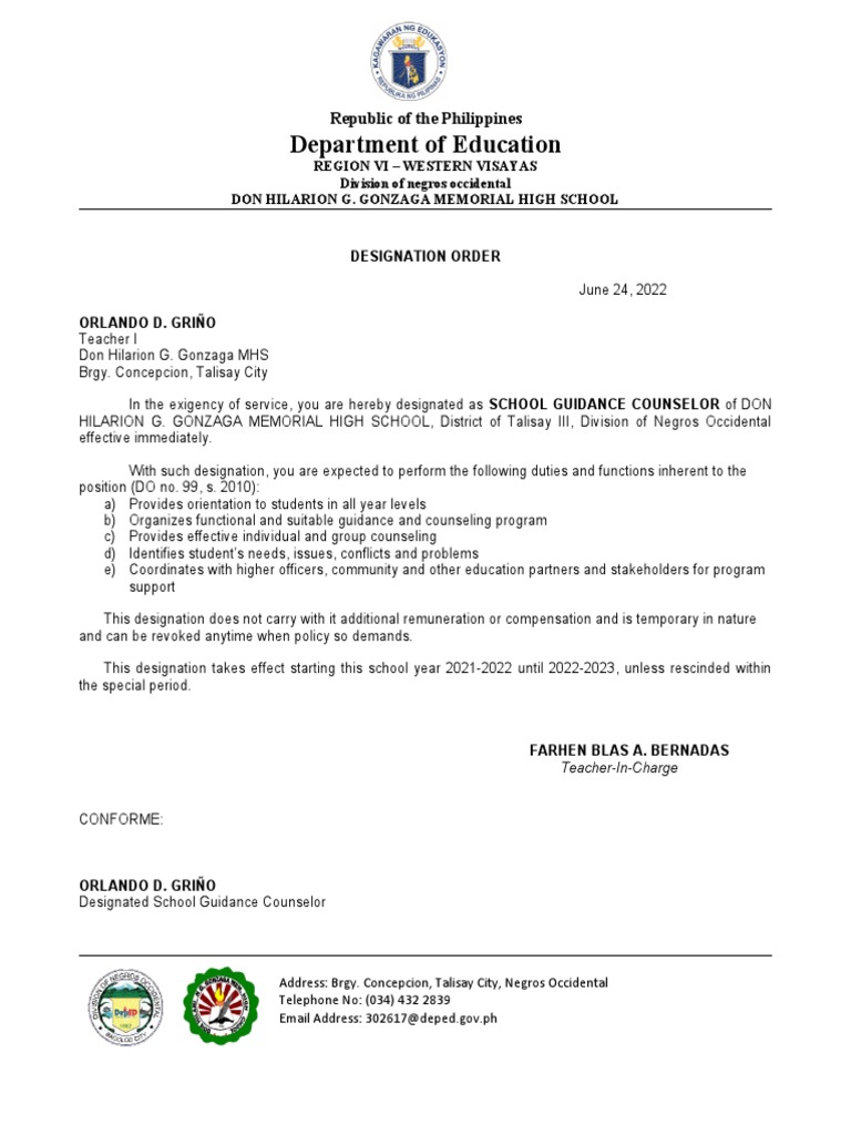 DESIGNATION Guidance | PDF