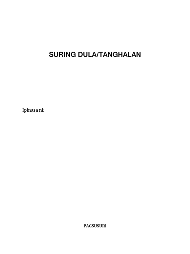 Suring Tanghalan | PDF