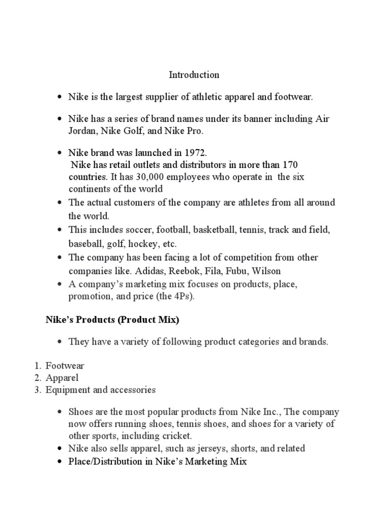 Summary Nike 4 P | PDF | Nike | Pricing