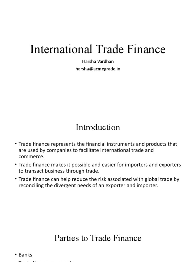 International Trade Finance | PDF | Letter Of Credit | Business