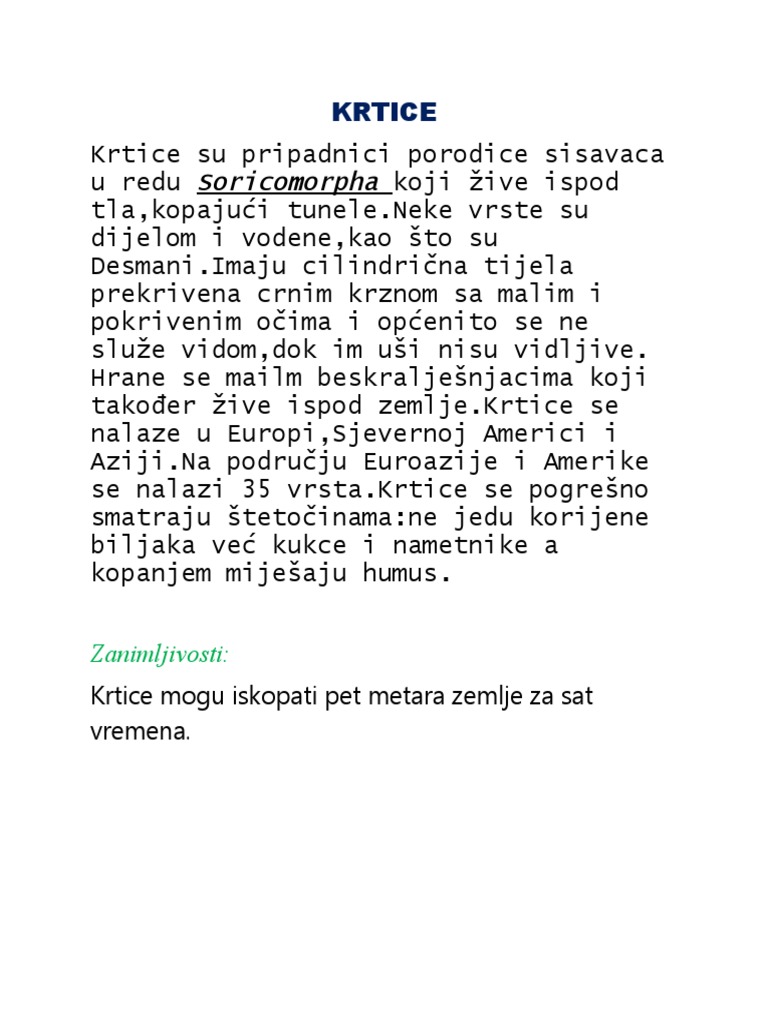 KRTICE | PDF