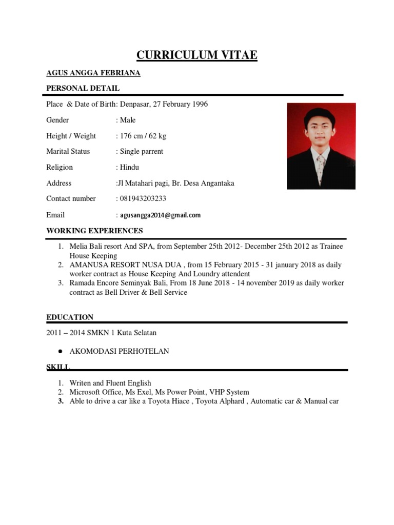 CV Angga Febriana | PDF