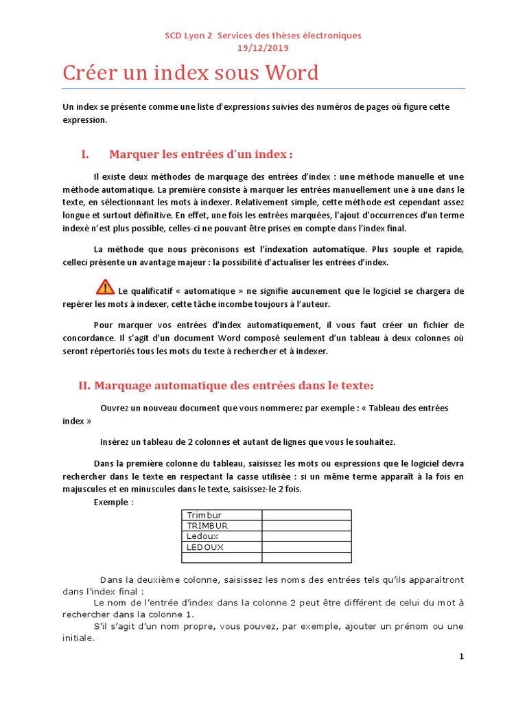 Index | PDF | Microsoft Word | Indexation automatique de documents