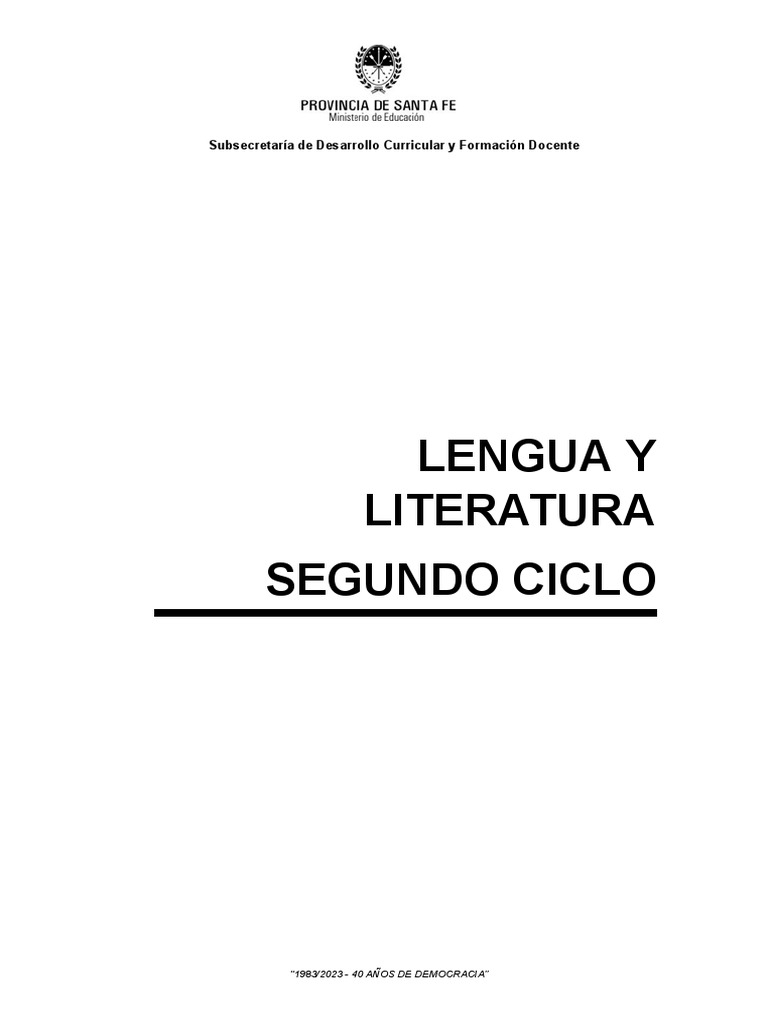 Área Lengua y Literatura - 2° Ciclo Primaria - Versión Preliminar | PDF ...