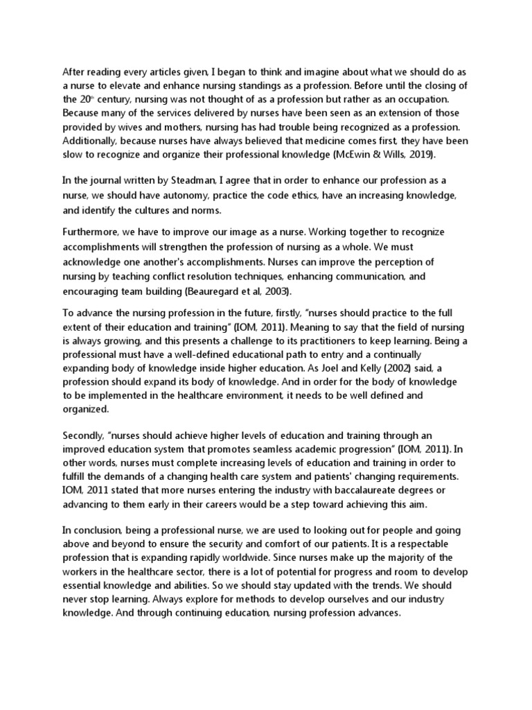 How and What Can Current and Future Nurses Do To Enhance Nursing ...