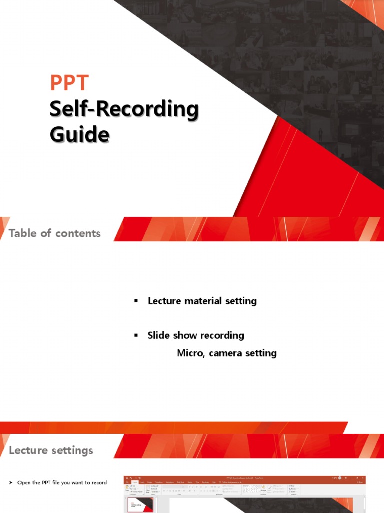 Self-Recording Guide | PDF