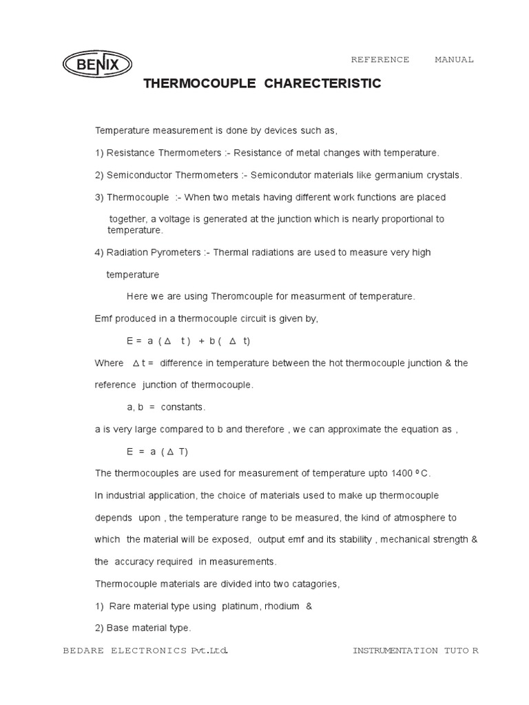 Temp Thermocouple | PDF | Thermocouple | Electromagnetism