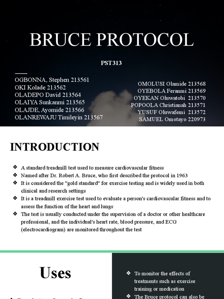 Bruce Protocol | PDF | Heart | Health Sciences