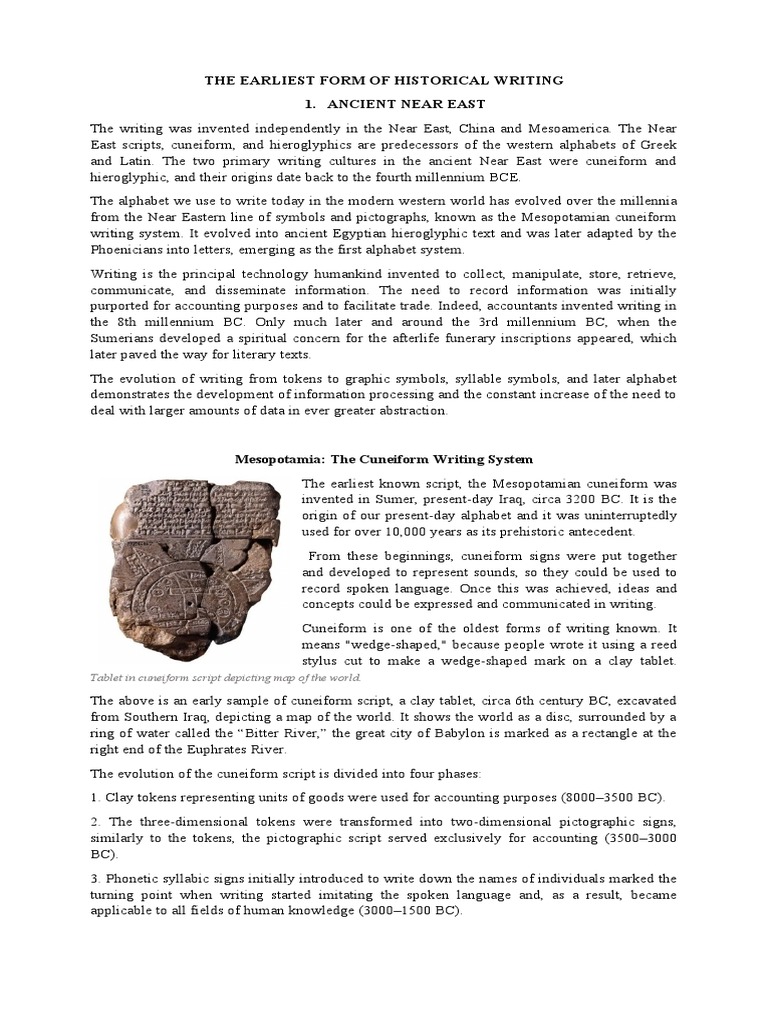 The Earliest Form of Historical Writing | PDF