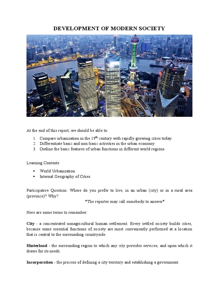 Development of Modern Society | PDF
