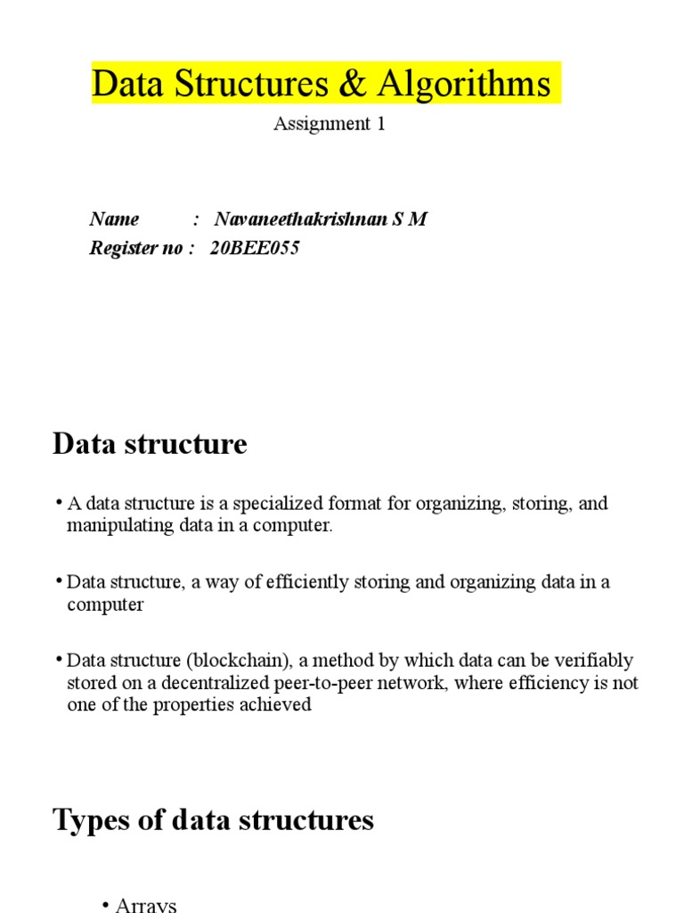 Data Structures & Algorithms: Assignment 1 | PDF | Table (Database) | Databases