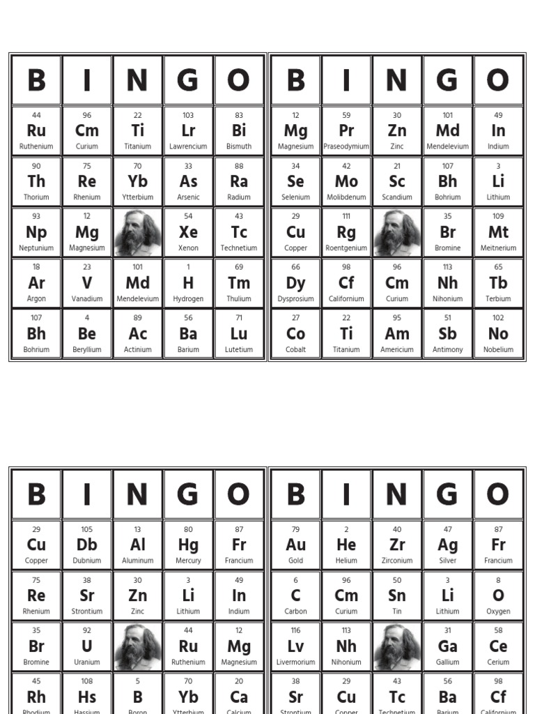 Periodic Table Bingo | Download Free PDF | Actinide | Metals