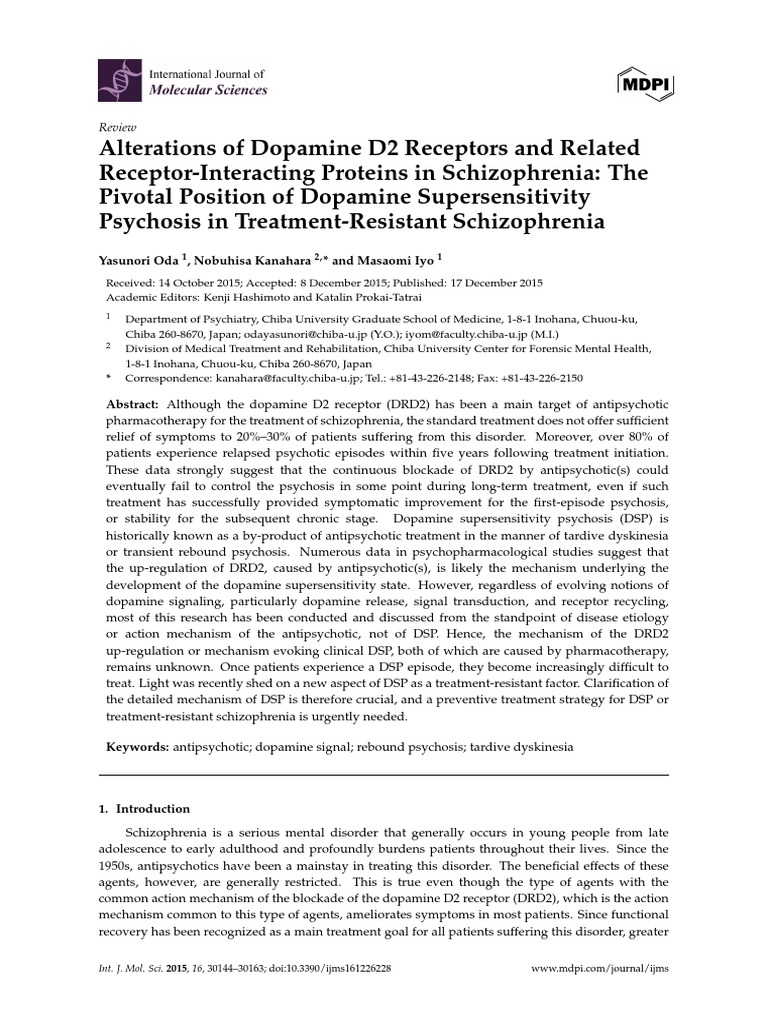 Alterations of Dopamine D2 Receptors and Related Receptor-Interacting ...