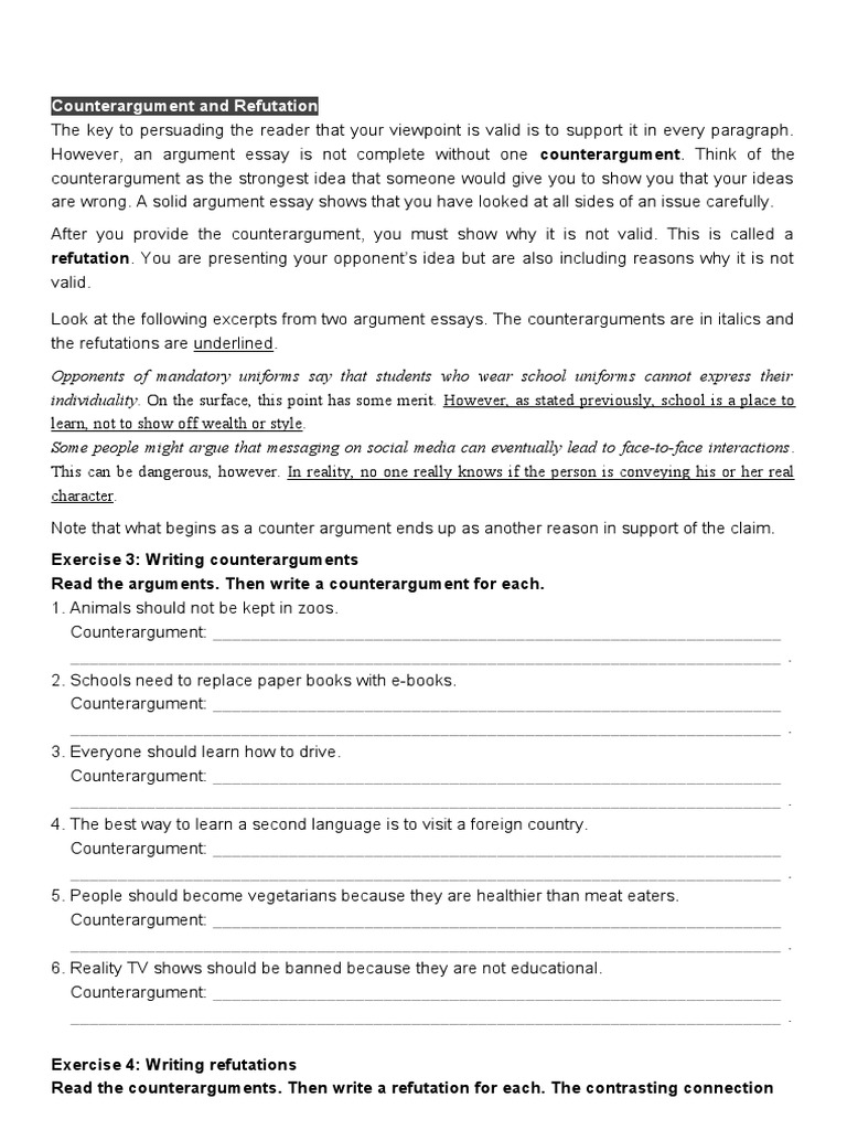 Analyzing Counterarguments and Refutations in Argumentative Writing ...