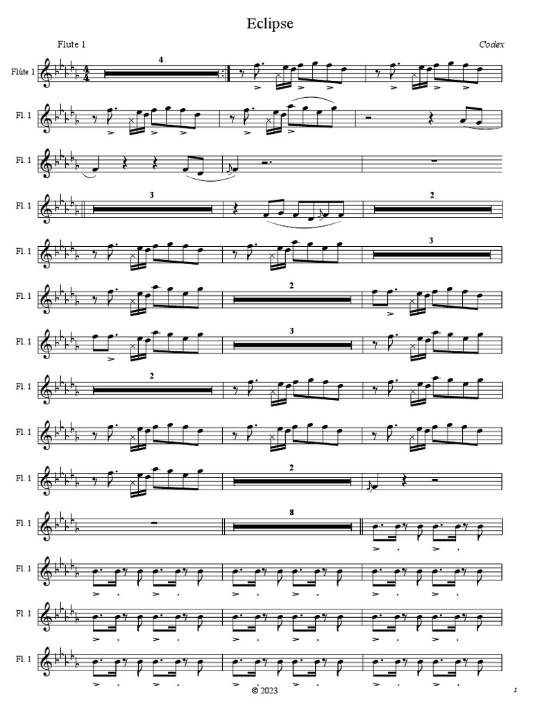 Eclipse Flute 1 Transcription | PDF | Music Industry | Classical Music