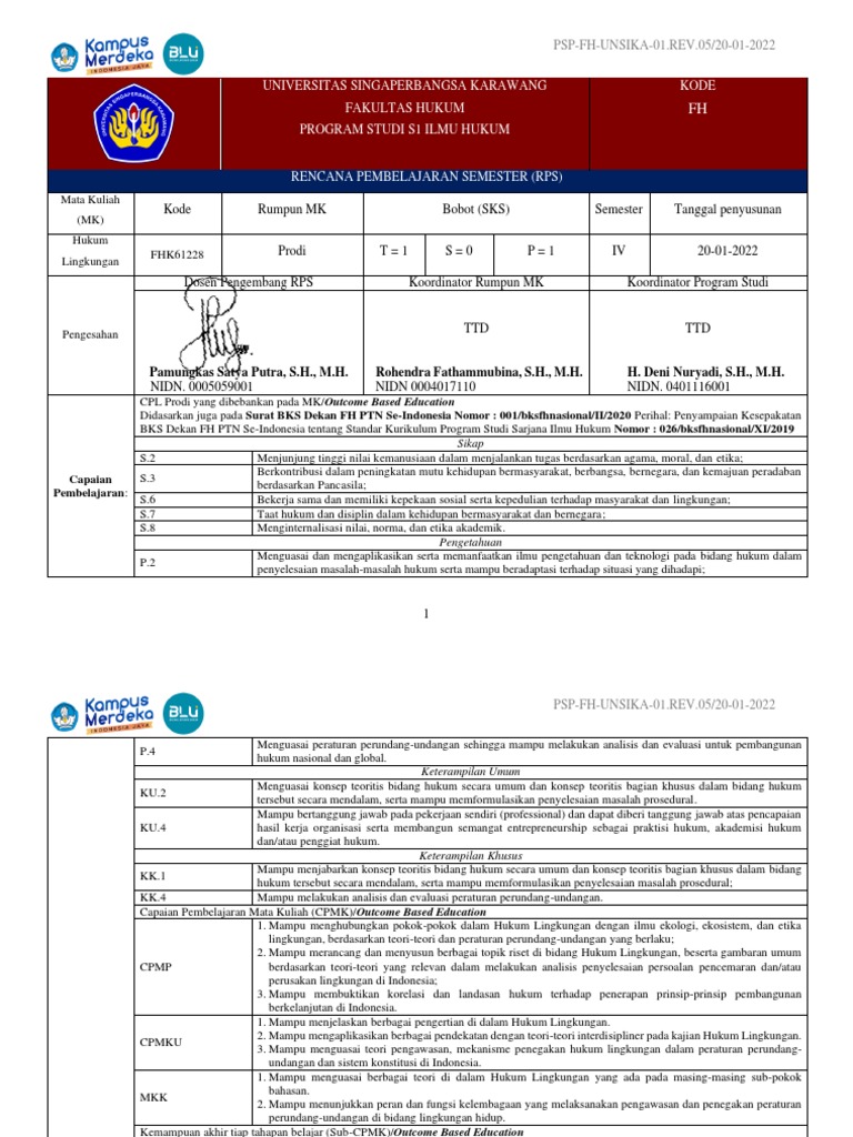 RPS 2022 - HL - Genap TA 2021-2022 | PDF